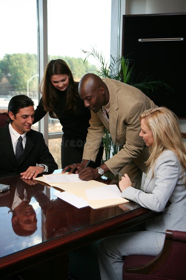 Business Team Signing Contract Stock Photo - Image of happy, confidence ...