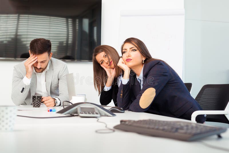 Business Meeting Sad Expression Negative Gesture Stock Photo - Image of ...