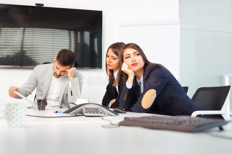 Business Meeting Sad Expression Negative Gesture Stock Photo - Image of ...