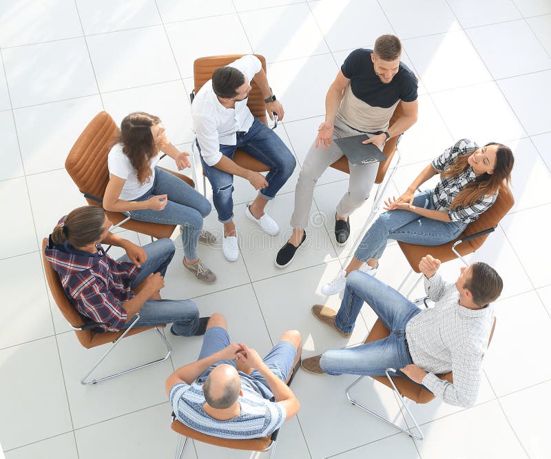 Business Team Sitting at the Session on Team Building Stock Photo ...