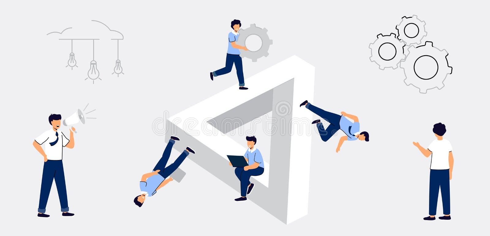 Creative Teamwork and Innovative Project Job Development Stock Vector ...