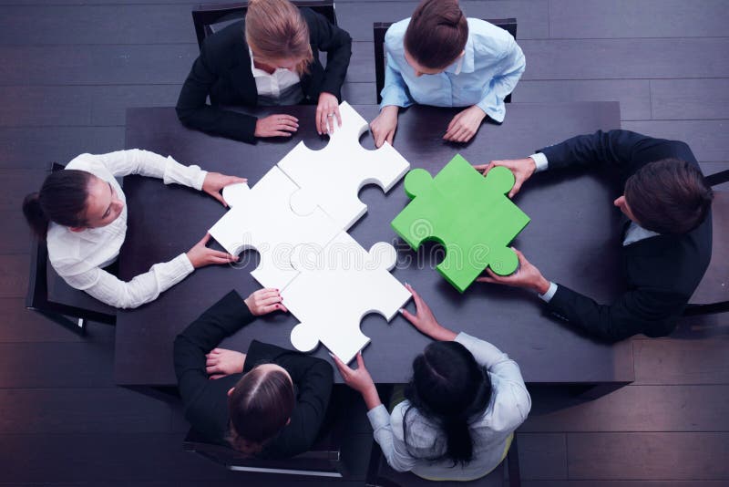 Business Team Solving Puzzle Stock Photo - Image of solving, success ...