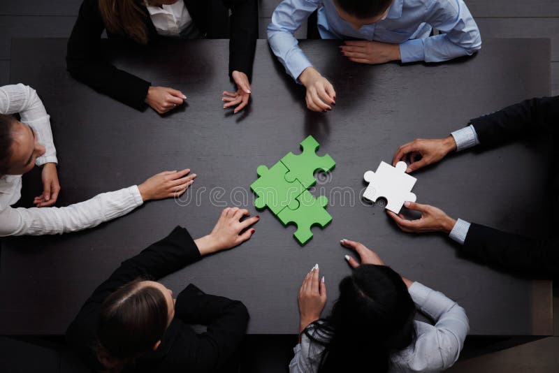 Business Team Solving Puzzle Stock Photo - Image of solving, success ...