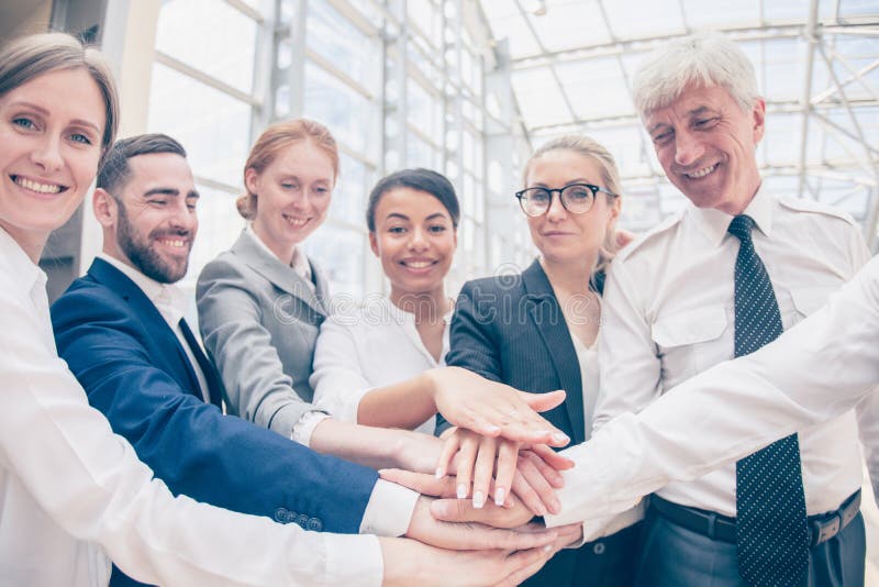 Business team stack hands stock image. Image of black - 171240637