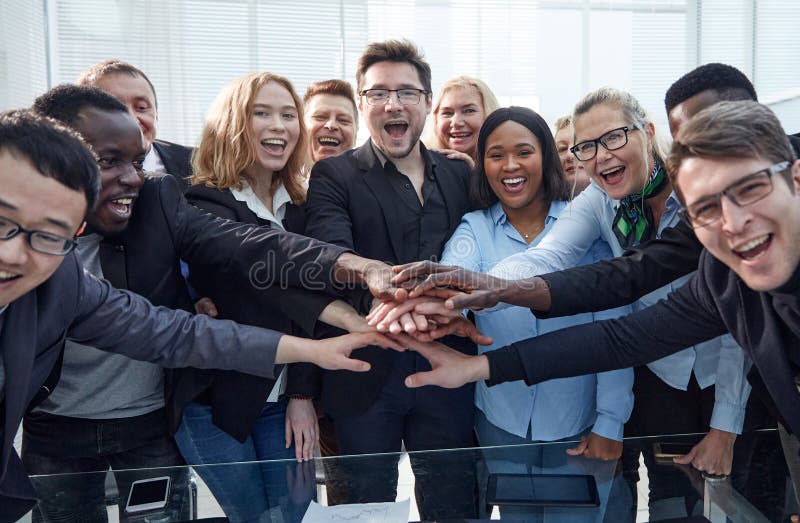 Business Team Stacking Their Hands Together Stock Image - Image of ...