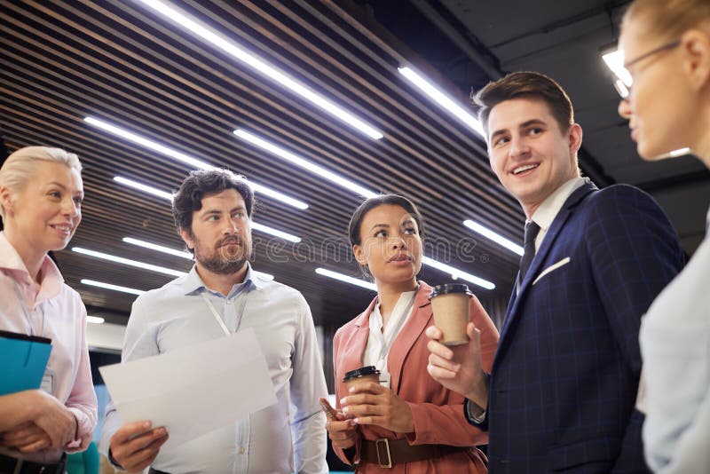 Business Team Standing at Office Stock Image - Image of standing ...