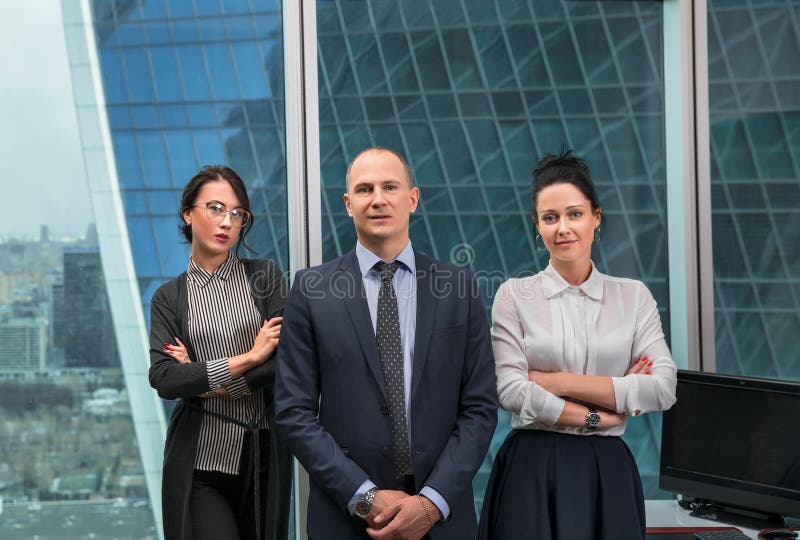 Business Team Standing in Office . Stock Photo - Image of lifestyle ...