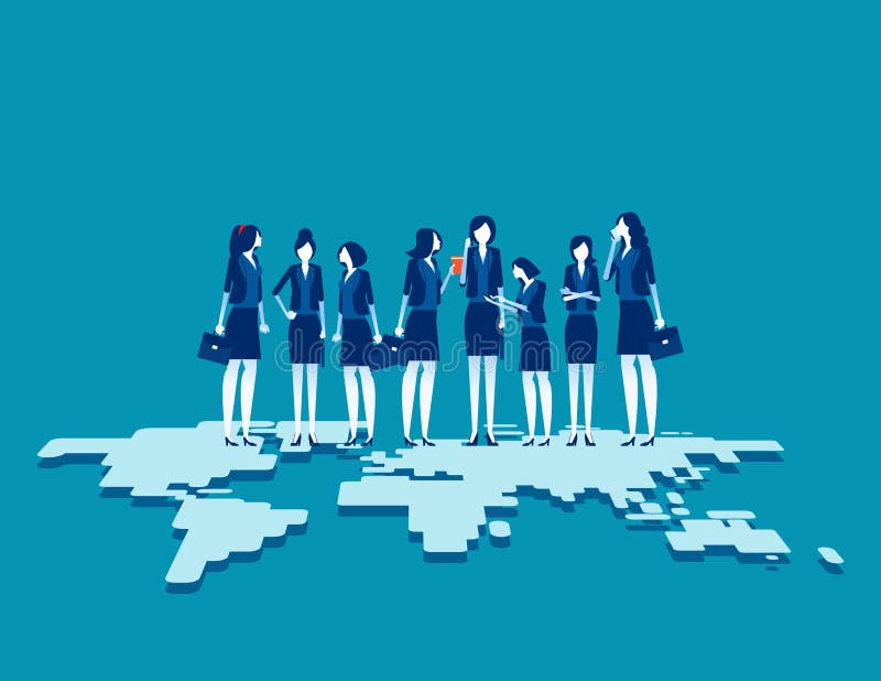 Business Team Standing on Top of. Globalization Connection Concept ...