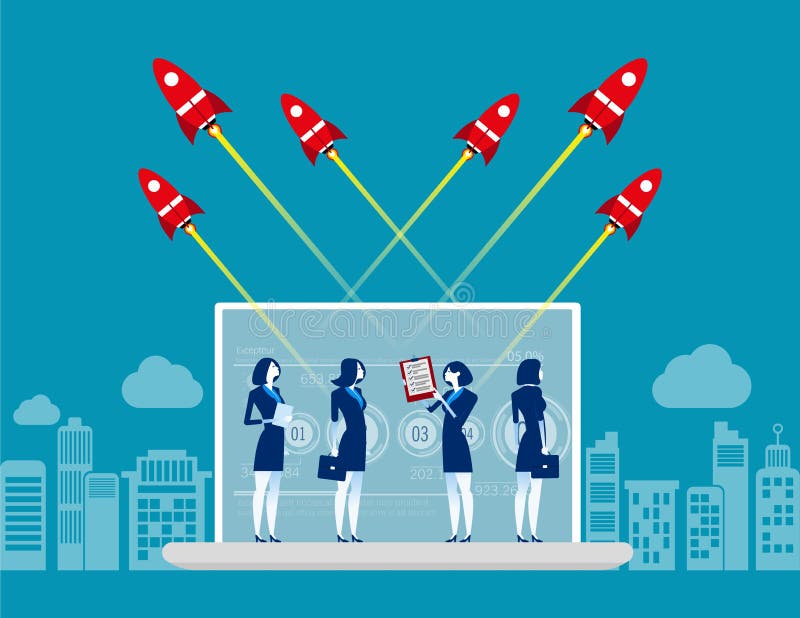 Business Team with Startup and Technology Online. Concept Business ...