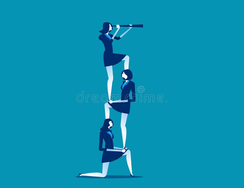 Business Team Supporting To Success. Concept Business Vector Stock ...