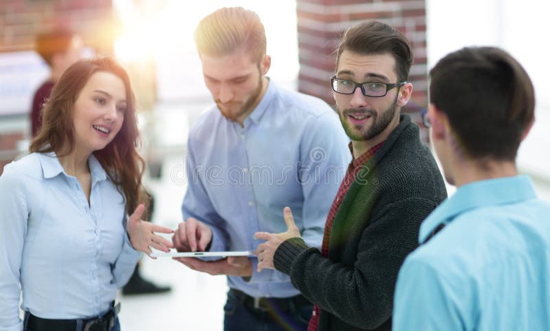 Business Team with Tablet Pc Computer Having Discussion in Offic Stock ...