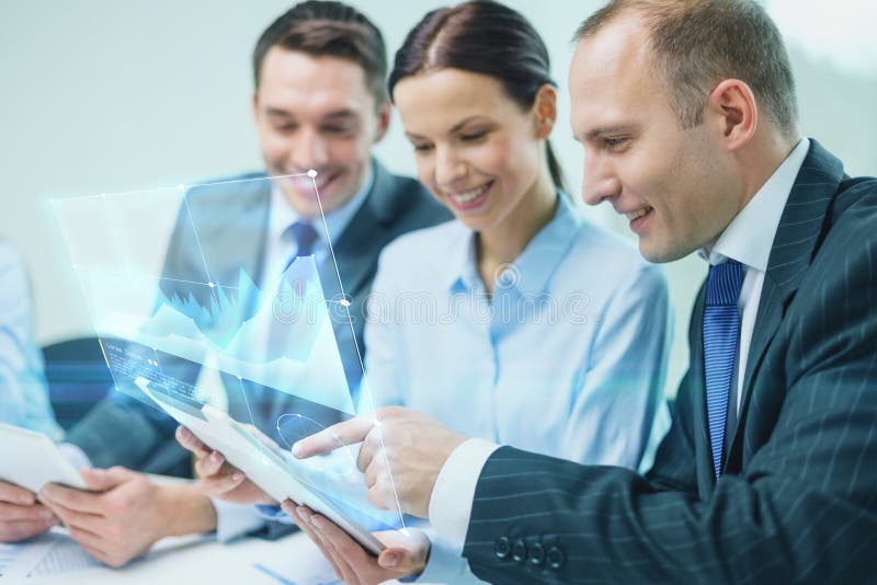Business Team with Tablet Pc Having Discussion Stock Image - Image of ...