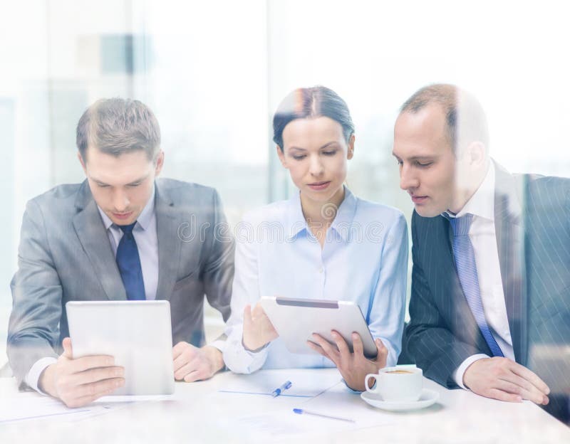 Business Team with Tablet Pc Having Discussion Stock Image - Image of ...