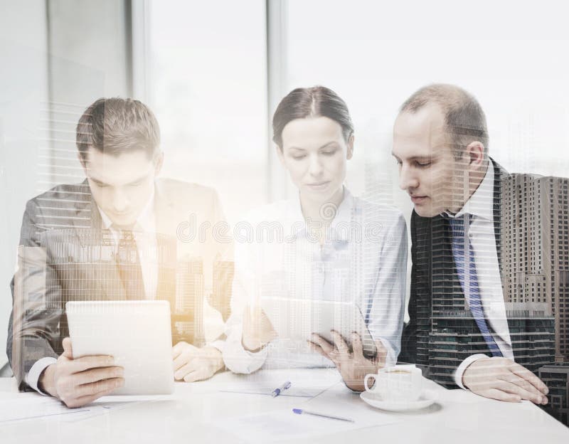 Business Team with Tablet Pc Having Discussion Stock Image - Image of ...