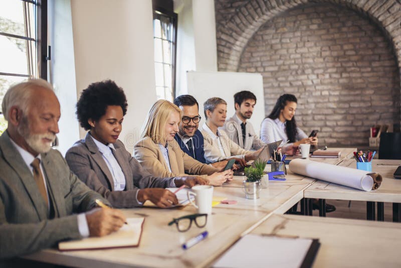 Business Team Taking Notes during Conference in the Office Stock Image ...