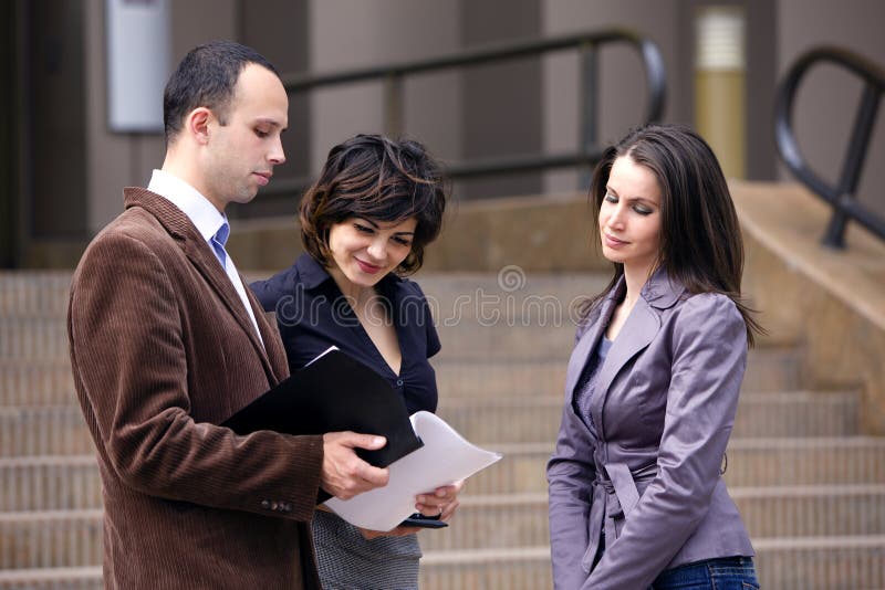 Business Team Talking with Client Stock Photo - Image of hold, contract ...