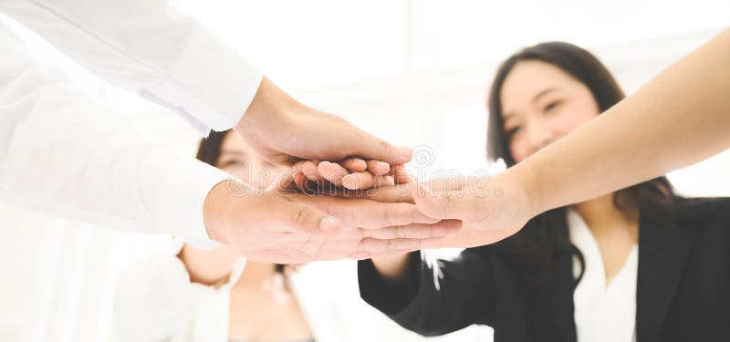 Business Team Teamwork Join Hands Partnership Concept Stock Photo ...