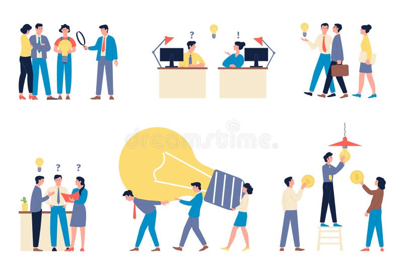 Thinking - Office Businessman Employee Cartoon Vector Illustration ...