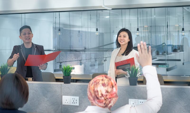 Business Team Training in Progress in a Co Working Space Stock Image ...