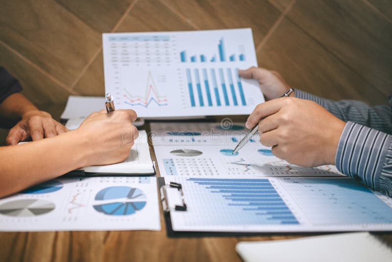 Business Team Two Colleagues Making Conversation with Partner ...