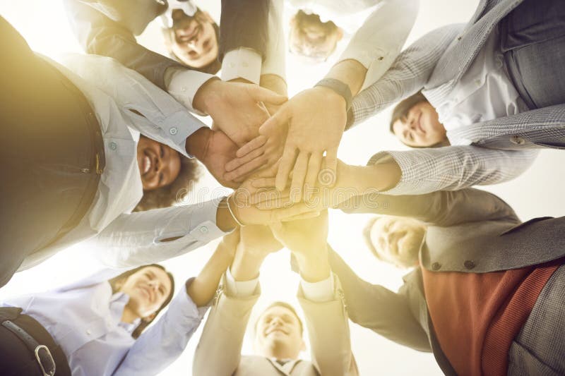 Business Team Unity in Circle Stock Photo - Image of joined, help ...