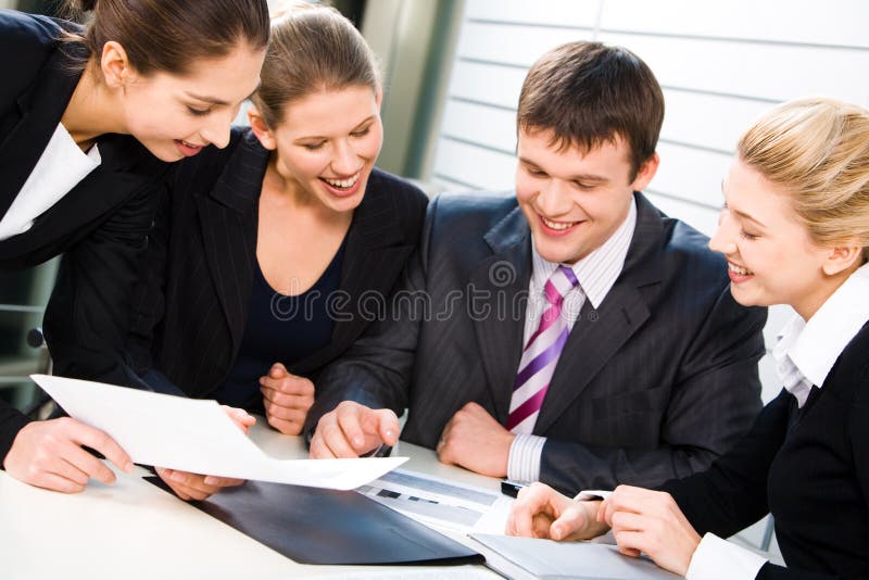 Business team at work stock image. Image of office, laugh - 4103299