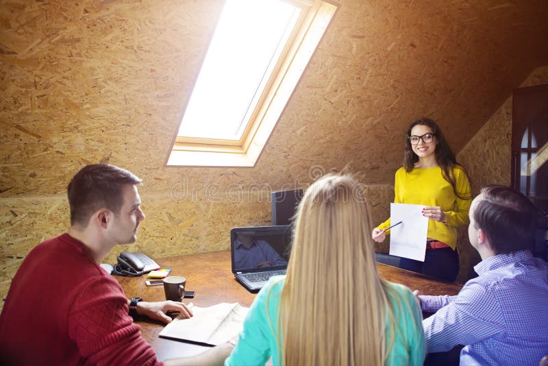 Business Team at Work with Financial Reports Stock Image - Image of ...