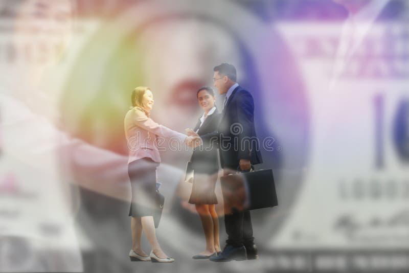 Business Team Work Hand Shake after Success in World Wild Business ...