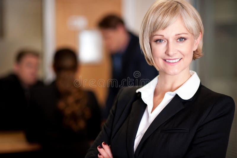 Business Team at Work, Manager in Foreground Stock Image - Image of ...