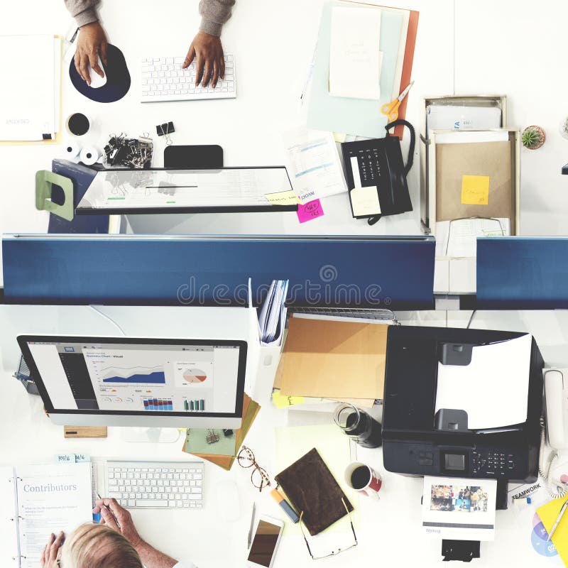 Business Team Working Busy Workplace Concept Stock Photo - Image of ...