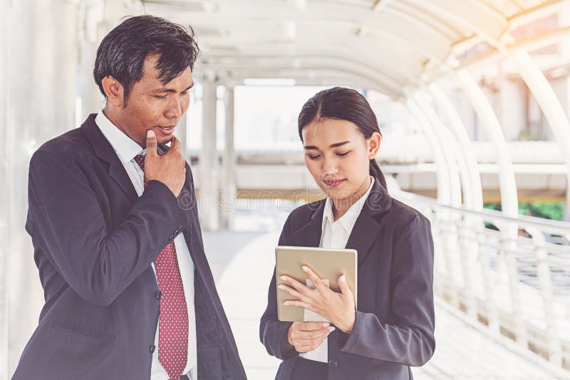 Business Team Working at City, Stock Image - Image of looking, girl ...