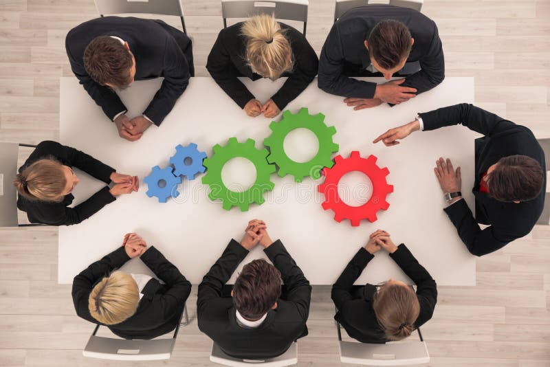 Business Team Working Cohesively Stock Image - Image of idea, hand ...