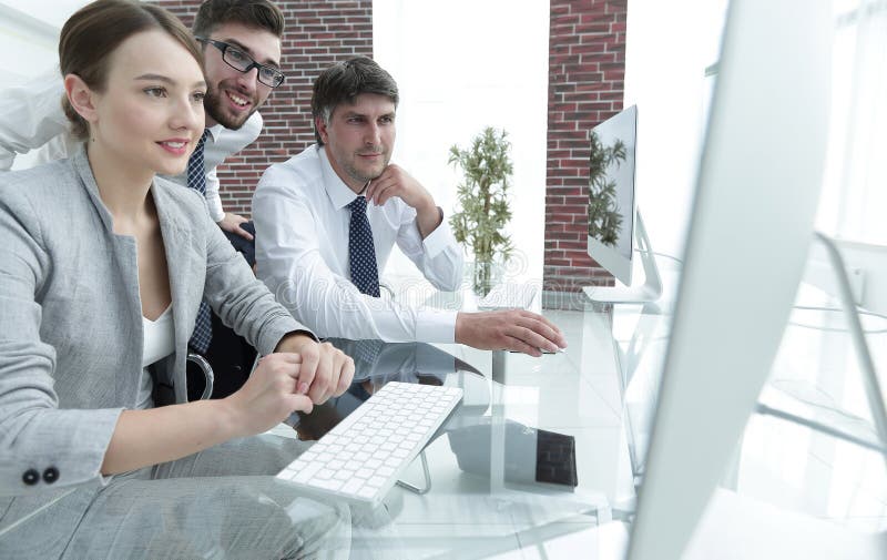Business Team Working in a Computer Room Stock Photo - Image of ...