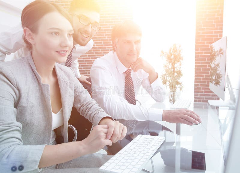 Business Team Working in a Computer Room Stock Photo - Image of ...