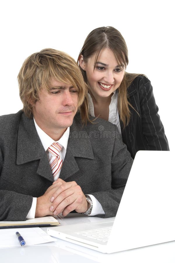 Business Team Working on the Desk Over White Stock Photo - Image of ...