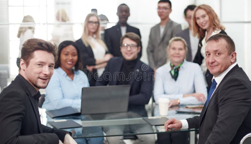 Business Team Working on Desktop Computer in Workstation Stock Photo ...