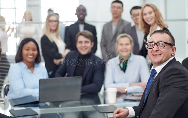 Business Team Working on Desktop Computer in Workstation Stock Image ...