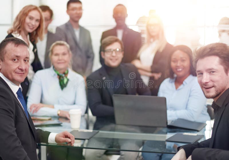 Business Team Working on Desktop Computer in Workstation Stock Image ...