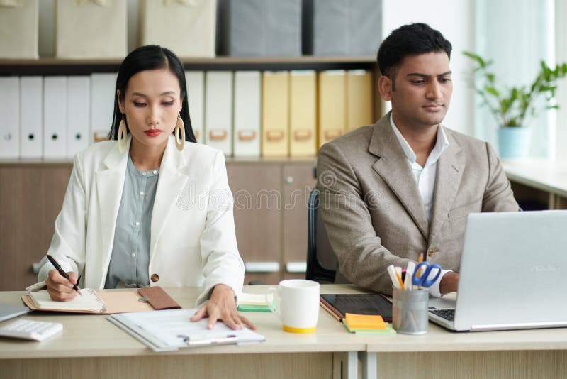 Business Team Working with Document Stock Photo - Image of business ...
