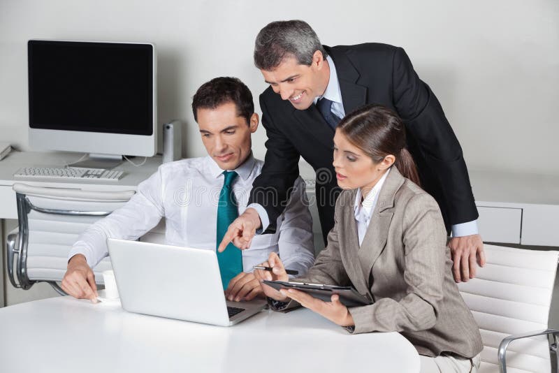 Business Team Working on Laptop Stock Image - Image of meeting ...