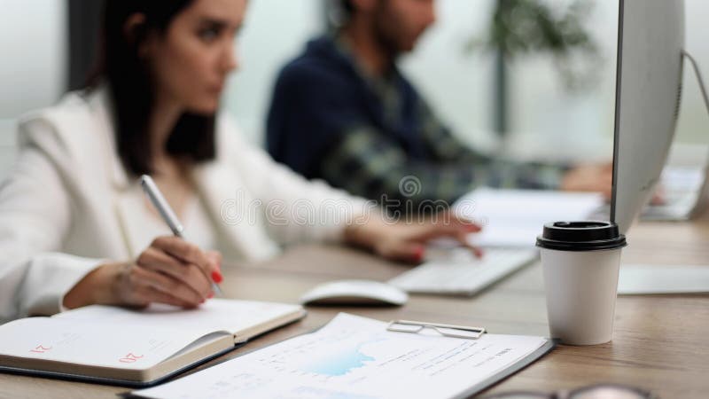 Business Team Working on a Laptop Computer. Stock Image - Image of ...