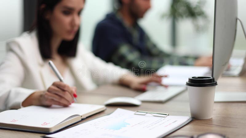 Business Team Working on a Laptop Computer. Stock Video - Video of desk ...