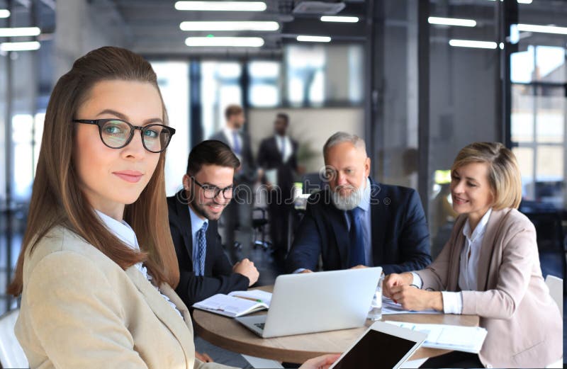 Business Team Working on Laptop To Check the Results of Their Work ...