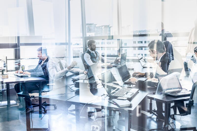 Business Team Working in Modern Corporate Office. Stock Photo - Image ...