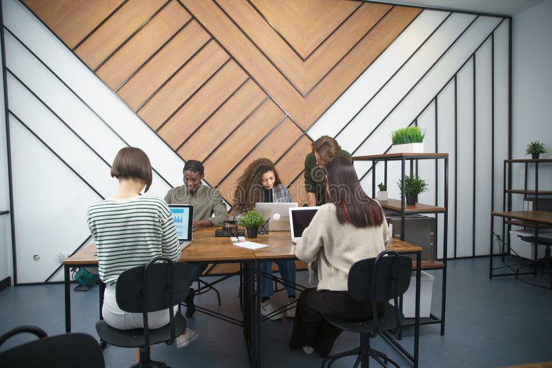 Business Team Working in a Modern Office. Stock Image - Image of ...
