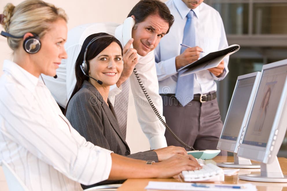 Business Team Working in Office Stock Image - Image of foreground ...