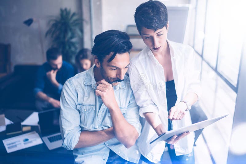 Business Team at Working Process.Young Professionals Work with New ...