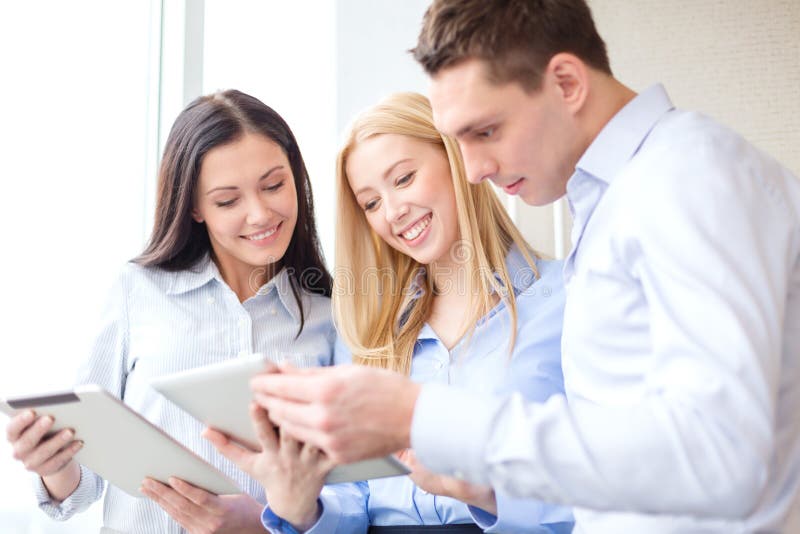 Business Team Working with Tablet Pcs in Office Stock Image - Image of ...