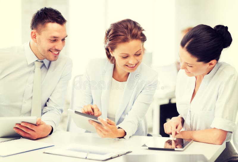 Business Team Working with Tablet Pcs in Office Stock Photo - Image of ...