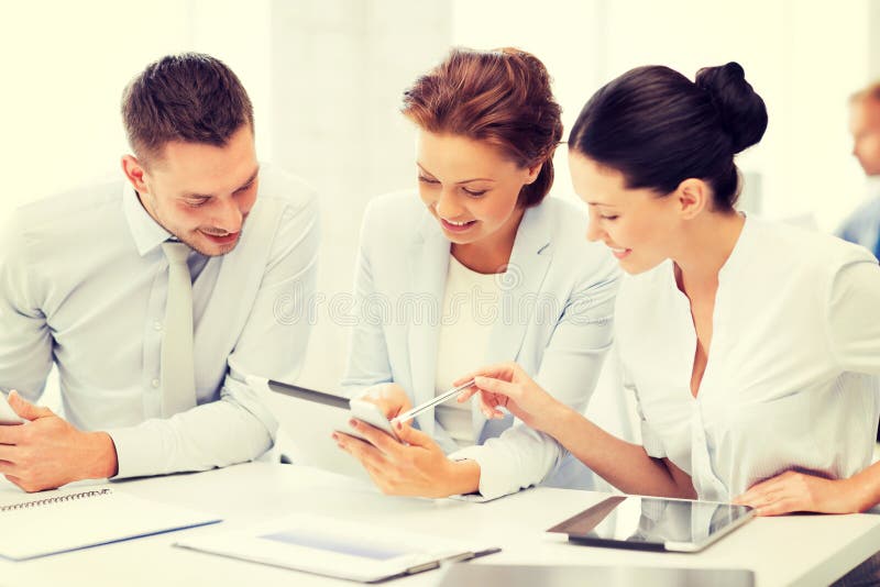 Business Team Working with Tablet Pcs in Office Stock Image - Image of ...